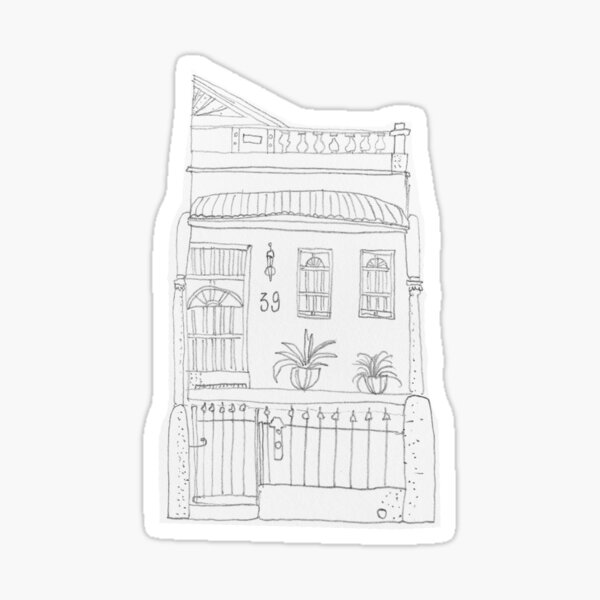 "Original House Line Art" Sticker for Sale by sarahj091 | Redbubble