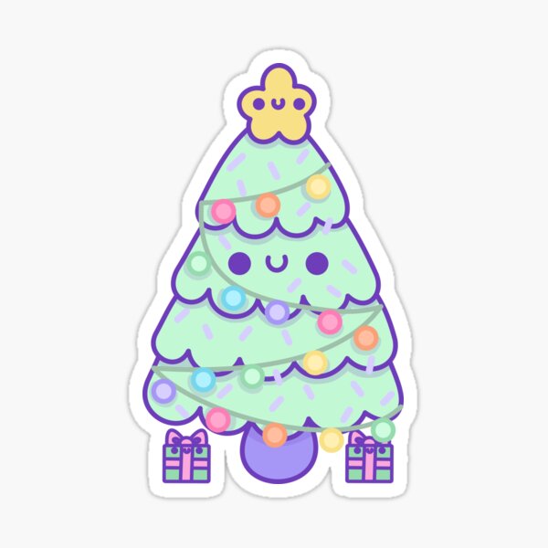 "Kawaii Pastel Christmas Tree" Sticker for Sale by Cotton-Candrea ...