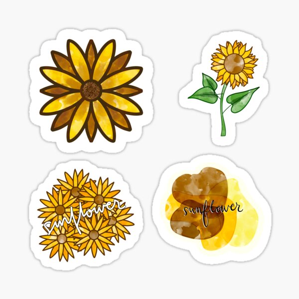 "Sunflower Sticker Pack #1" Sticker for Sale by 55Muffins | Redbubble
