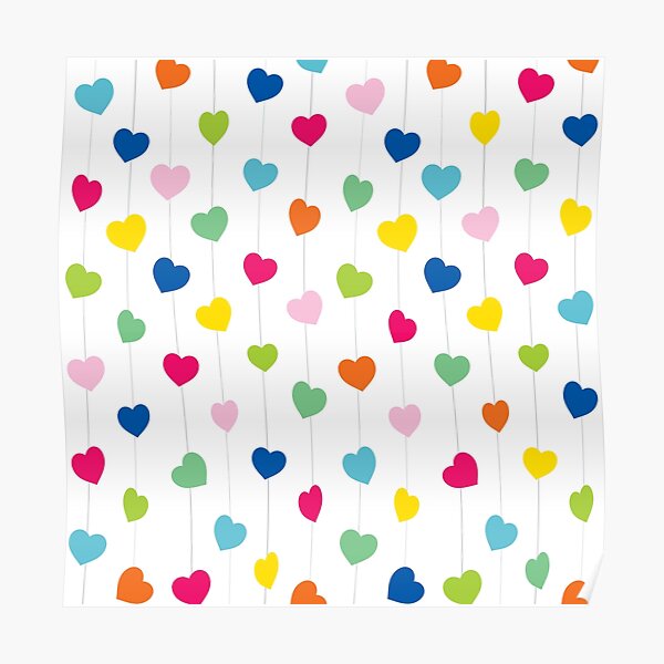 "colorful heart shape background design" Poster for Sale by ...