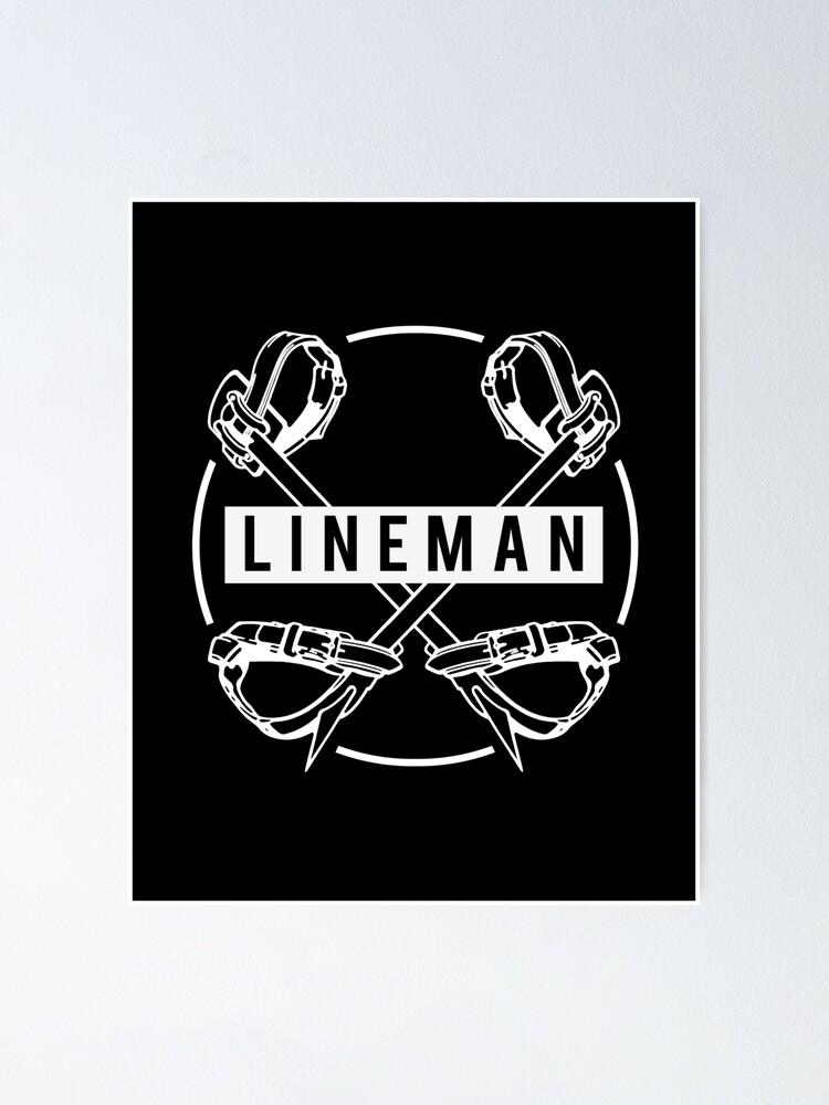 "Lineman Climbing Spurs Spike Logo" Poster for Sale by Zorkz | Redbubble