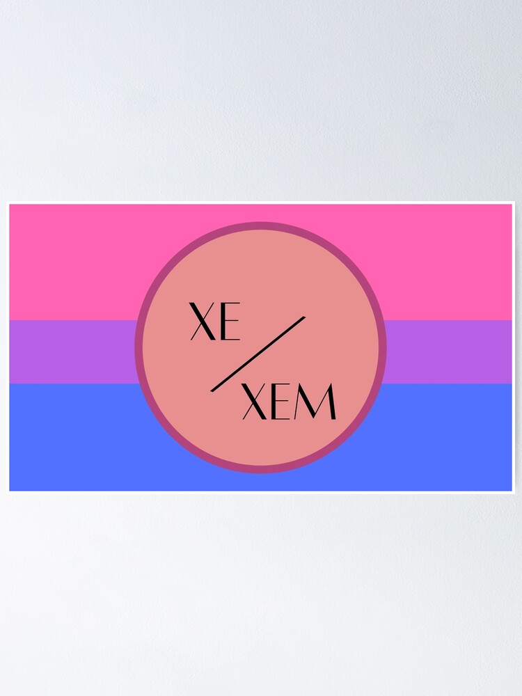 "Xe/Xem Pronouns with Bi Flag" Poster for Sale by MysticTeaKettle ...