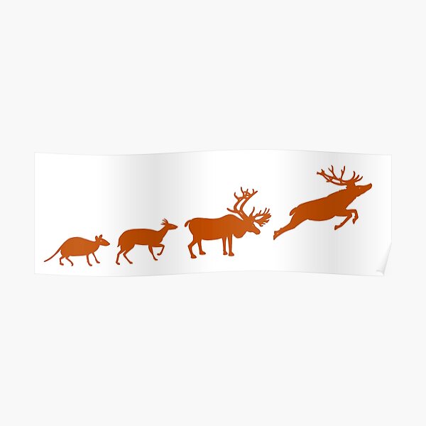 "Evolution of the Flying Reindeer" Poster for Sale by SplottersGuide ...