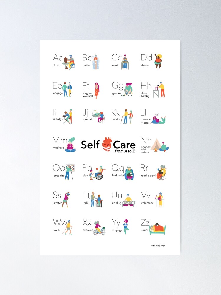 "Self-Care Alphabet" Poster for Sale by Kit Price | Redbubble