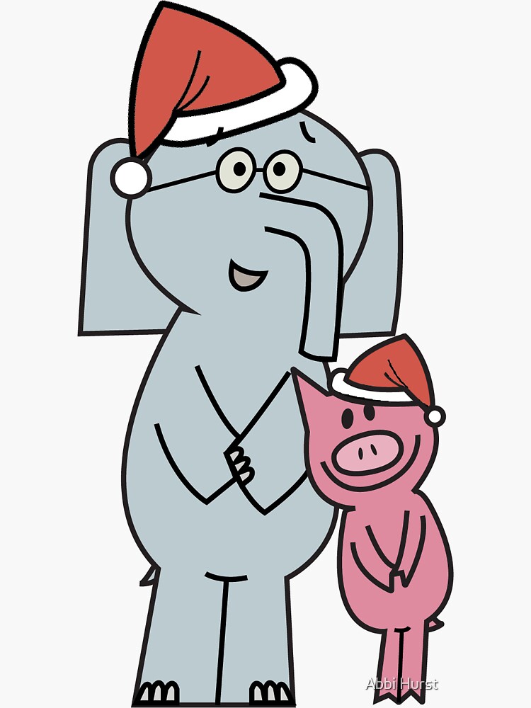 "Elephant and Piggie Christmas" Sticker for Sale by abbihursttt | Redbubble