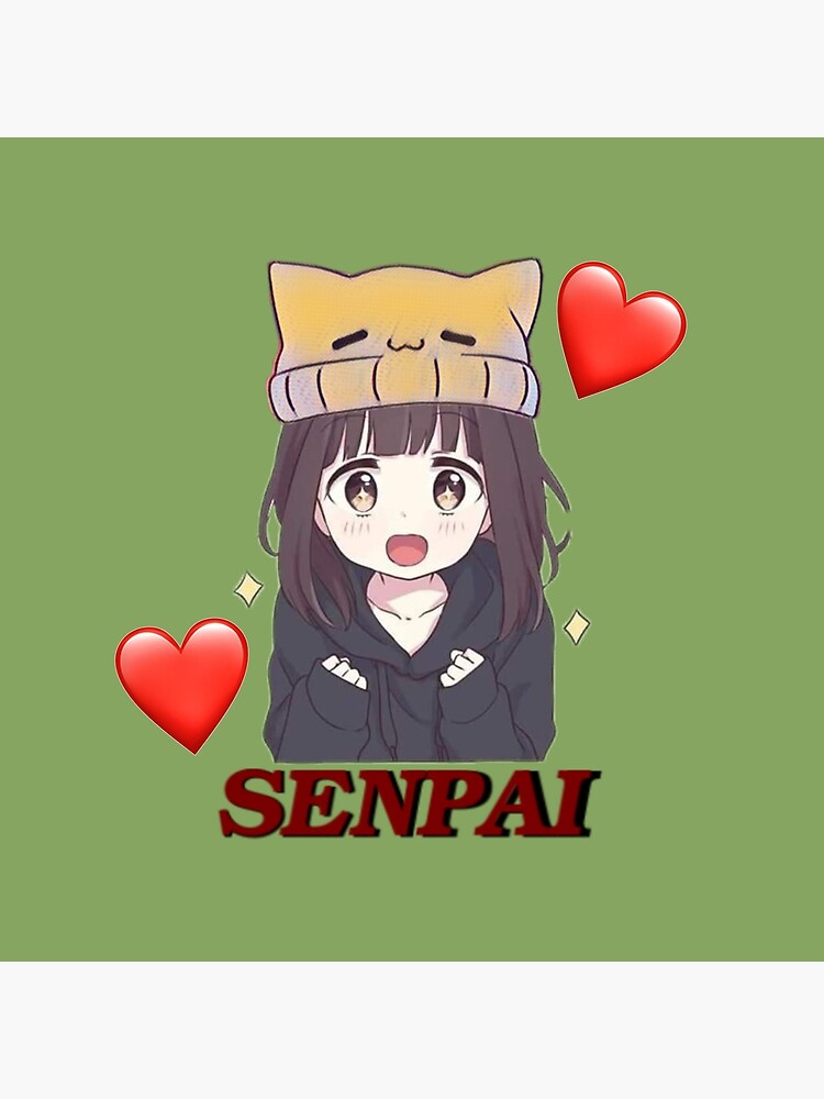 "Cute anime girl say senpai design " Canvas Print by Shadw01 | Redbubble