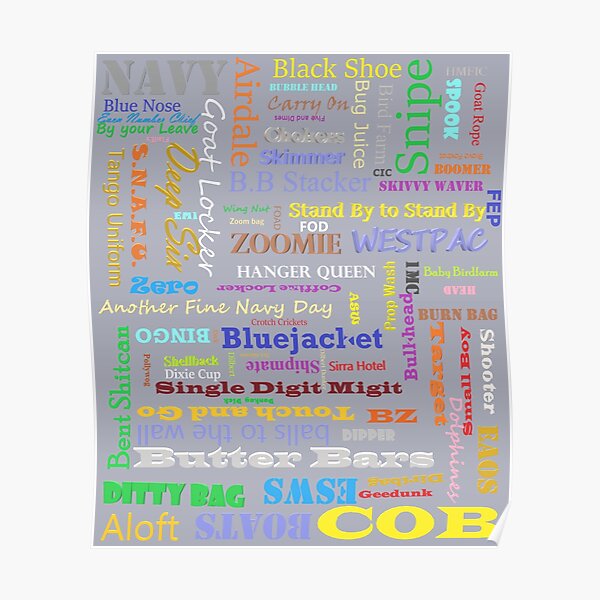 "U. S. Navy Terms and Slang" Poster for Sale by ronfster | Redbubble