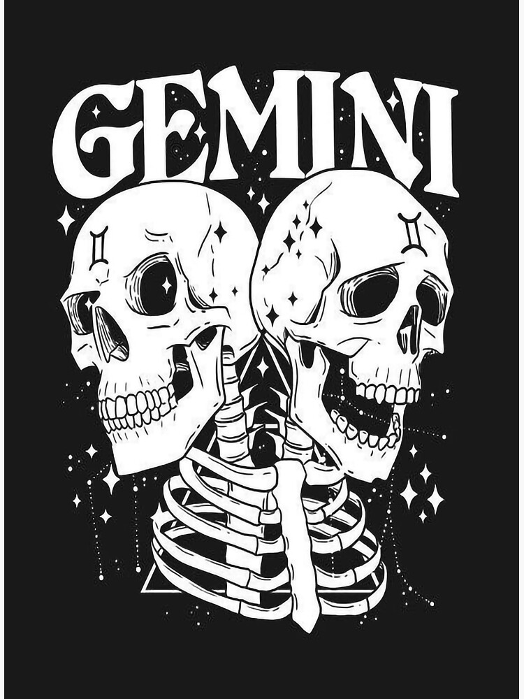 "Gemini Zodiac Sign Air Sign Gothic Design Black" Sticker for Sale by ...