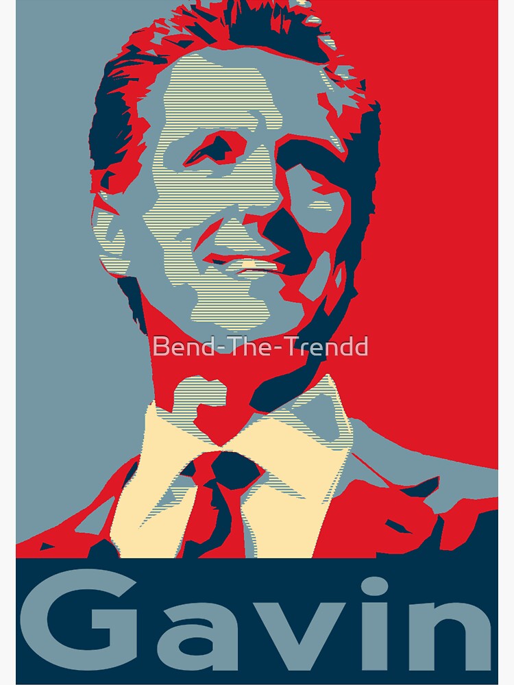 "Gavin Newsom" Sticker for Sale by Bend-The-Trendd | Redbubble