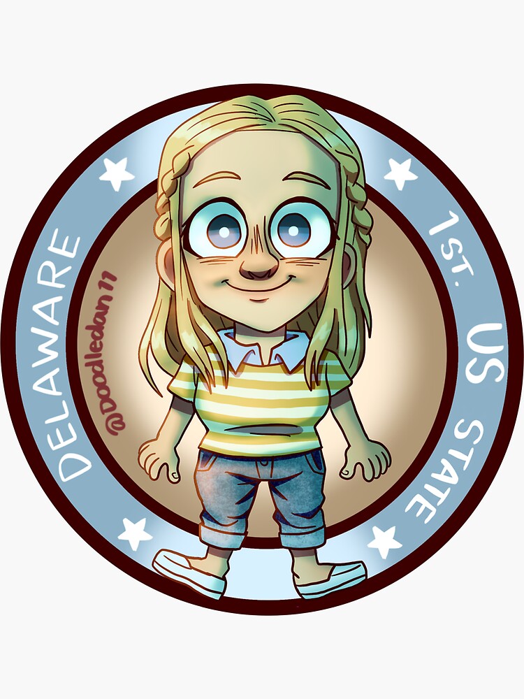 "Delaware as a human" Sticker for Sale by doodledan11 | Redbubble