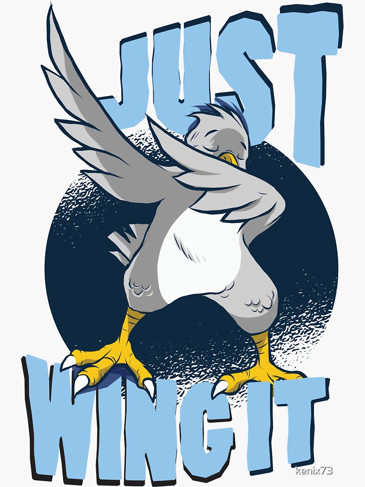 "Just Wing it Bird" Sticker for Sale by kenix73 | Redbubble