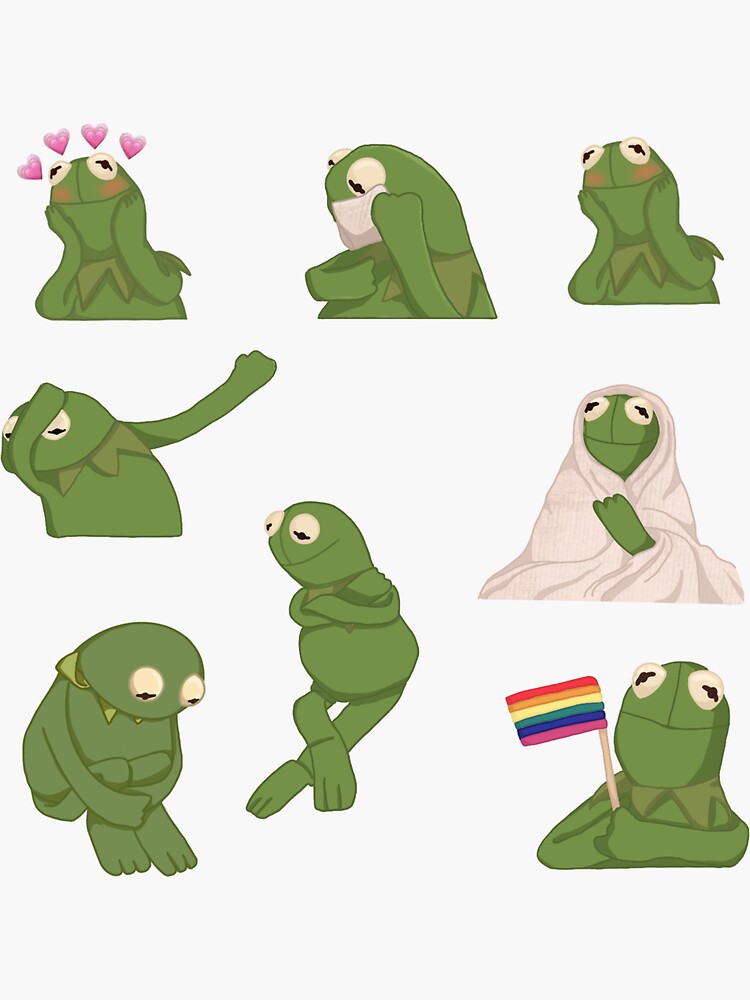 "kermit doing stuff" Sticker for Sale by bred-and-art | Redbubble