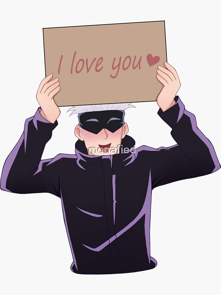 "[Jujutsu Kaisen] Satoru Gojo - "I love you" Sign" Sticker for Sale by ...