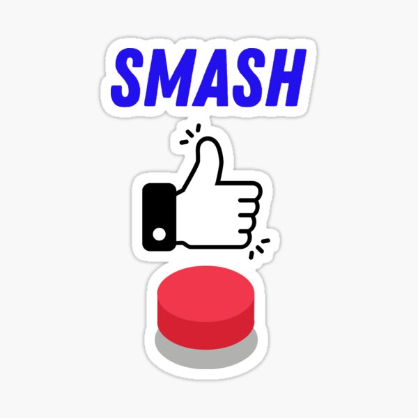 "Smash like button (black hand graphic)" Sticker by Ranzig | Redbubble