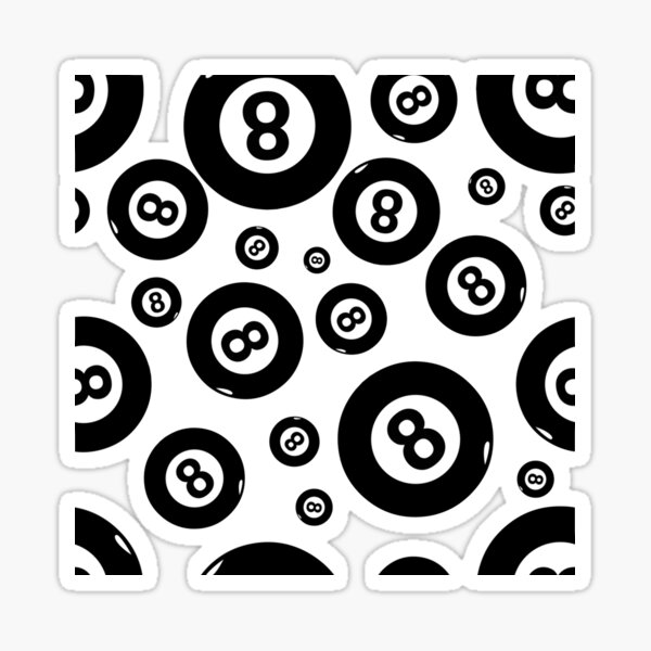 "Billiards Black 8 Ball 8-Ball Pocket Pool Snooker Red" Sticker for ...