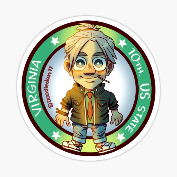 "Virginia as a human" Sticker for Sale by doodledan11 | Redbubble