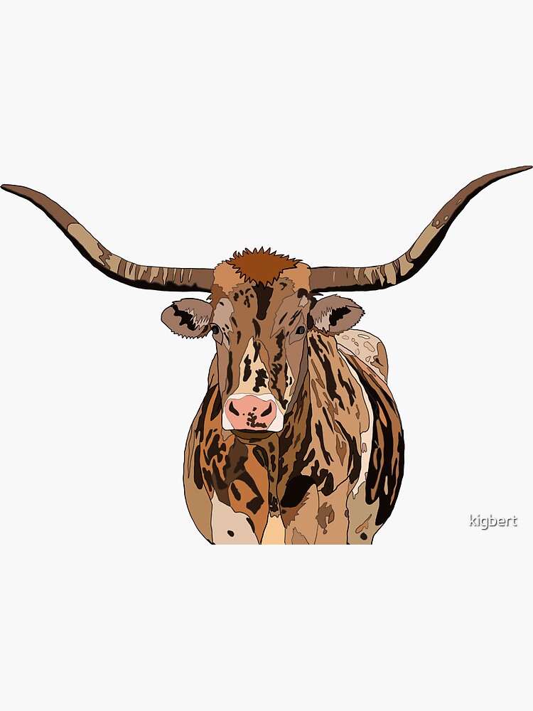 "Longhorn " Sticker for Sale by kigbert | Redbubble