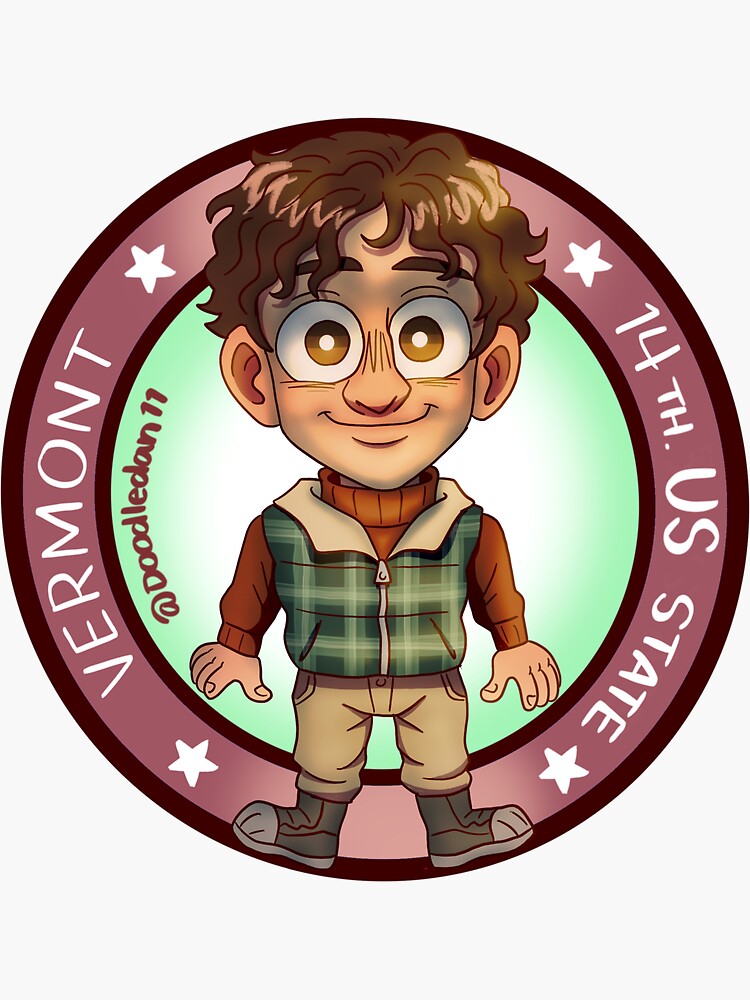 "Vermont as a human" Sticker for Sale by doodledan11 | Redbubble
