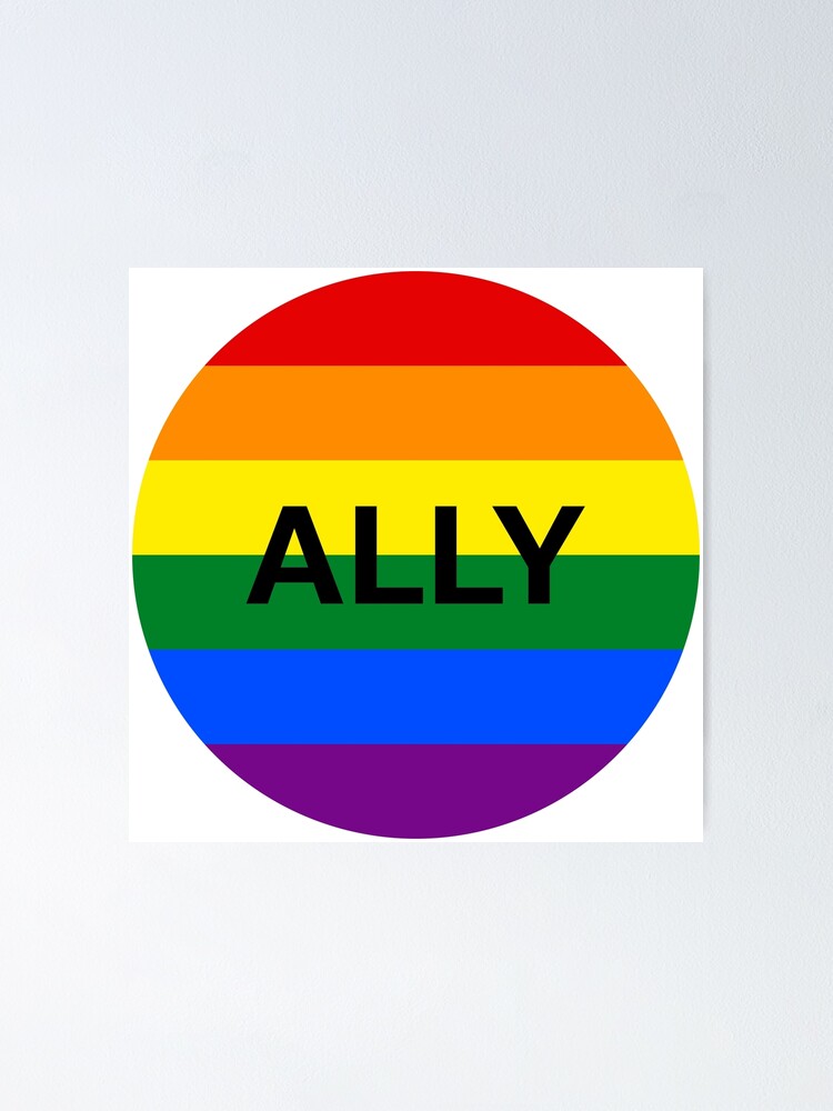 "LGBT Ally Rainbow Circle" Poster by magpie1463 | Redbubble