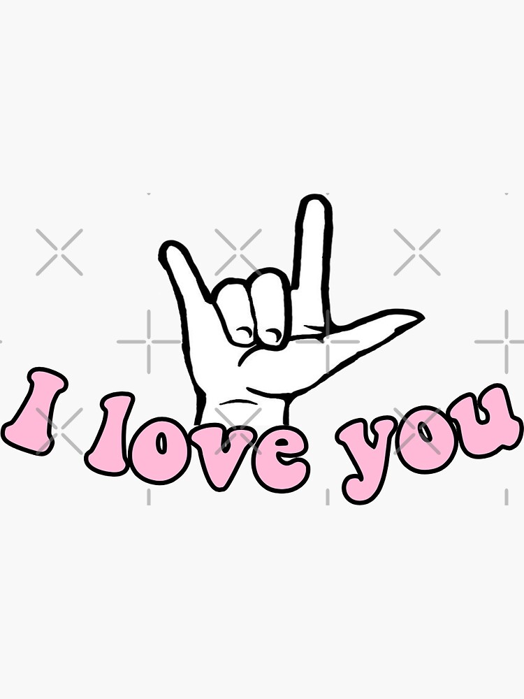 ""I love you" quote in ASL pink " Sticker for Sale by stickersby-vale ...