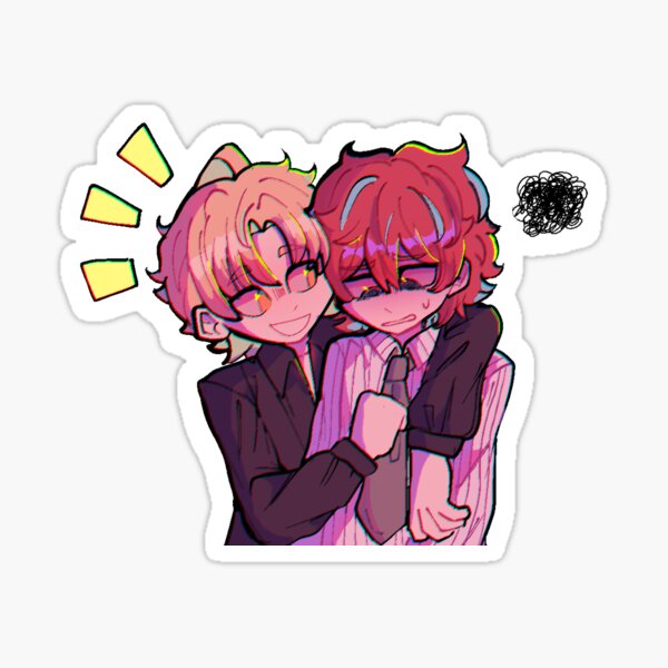 "doppo and hifumi" Sticker for Sale by voluorem | Redbubble