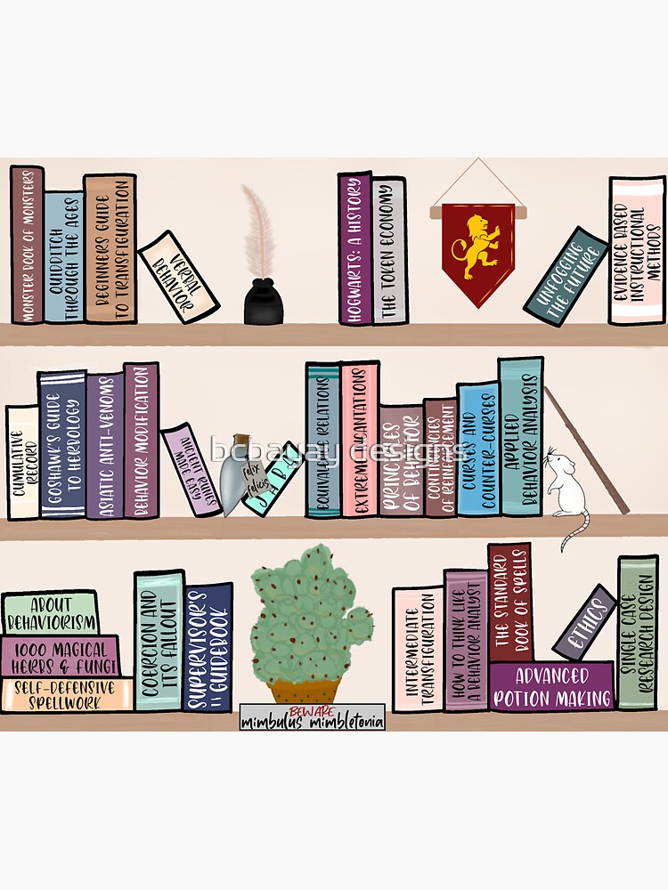 "HP Magical Behavior Analysis Bookshelf red house" Sticker for Sale by ...