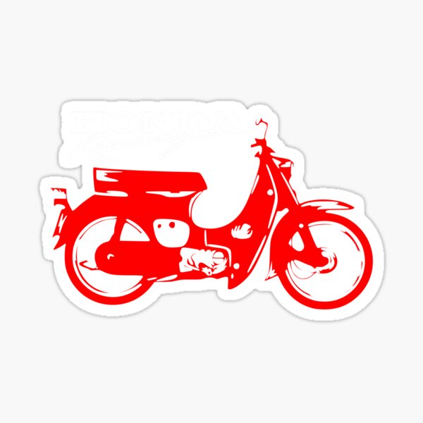 "Super Cub 50 Rapid & Nifty Honda Moped Racing Red" Sticker by ...