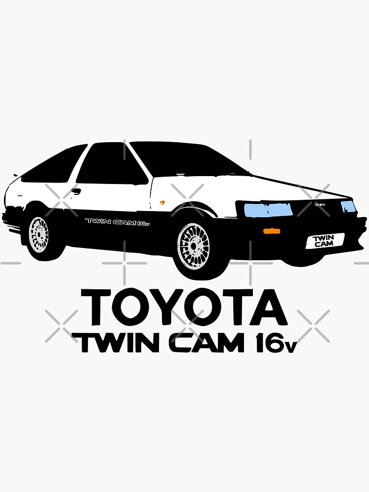 "Toyota Ae86 Twincam White over Black Panda " Sticker for Sale by ...