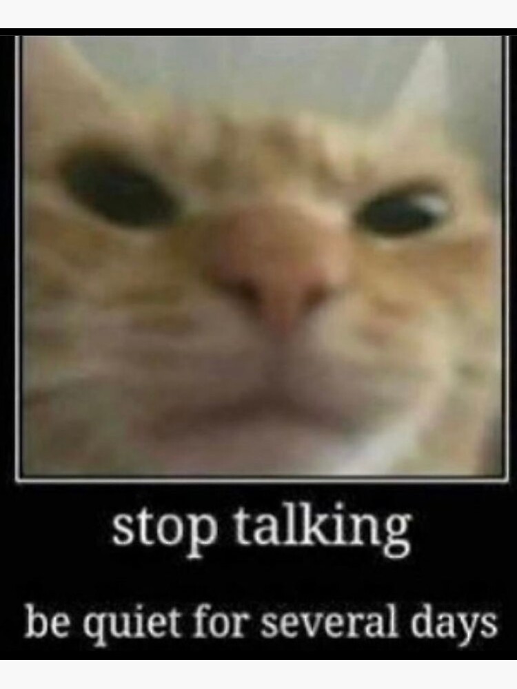 "Stop talking be quiet for several days " Sticker for Sale by ...