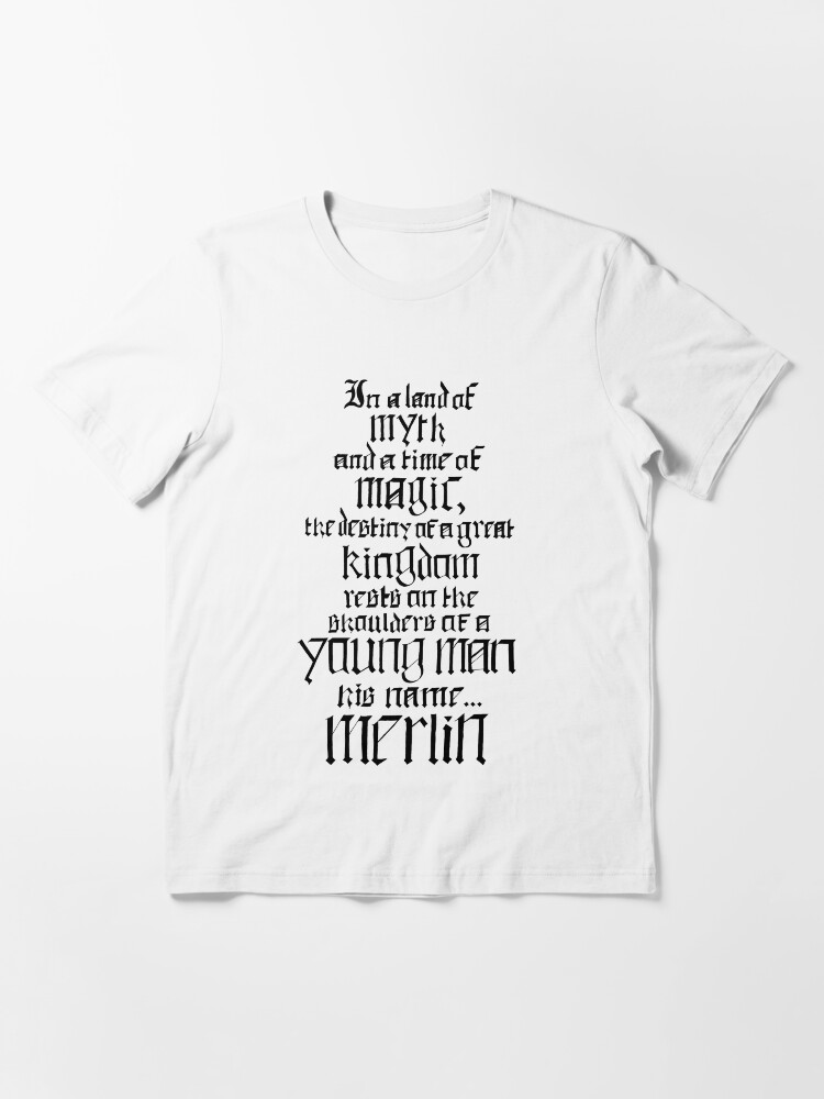 "In a Land of Myth... Merlin (black)" T-shirt for Sale by typelocked ...