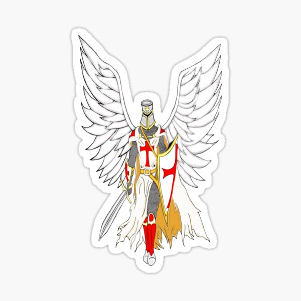 "Knights Templar Angel" Sticker by J-CCreations | Redbubble