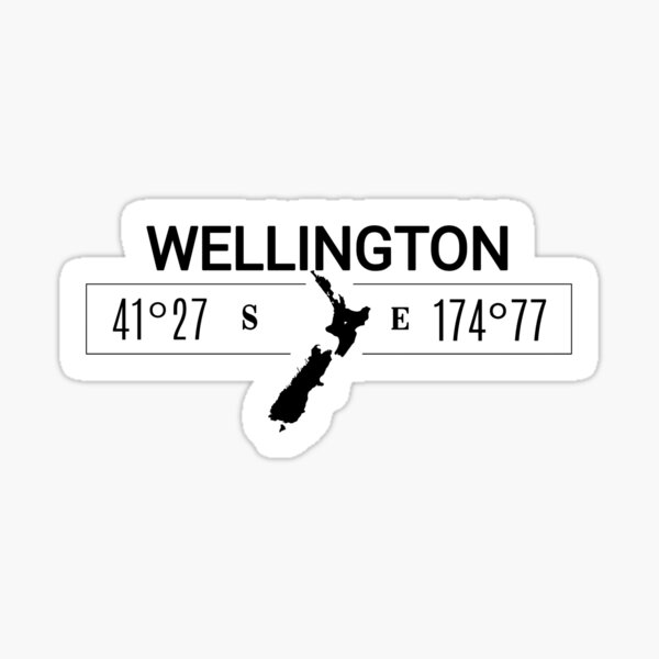"WELLINGTON-New Zealand-Coordinates-Map-Sign" Sticker for Sale by ...