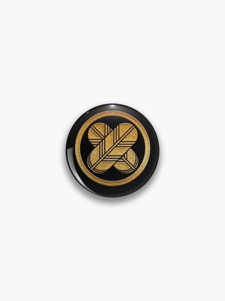 "Takanoha Kamon in Gold Seal " Pin for Sale by Takeda-art | Redbubble