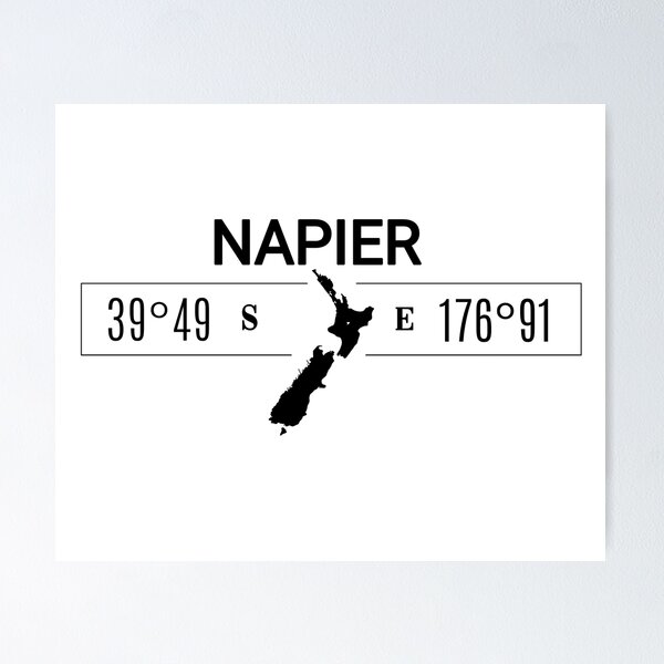 "NAPIER-New Zealand-Coordinates-Map-Sign" Poster for Sale by LatitudeNZ ...