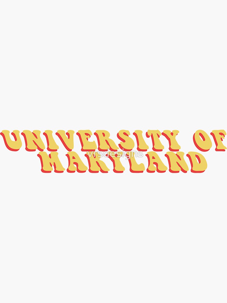"University of Maryland (UMD) 70s Font" Sticker for Sale by vrsdesigns ...