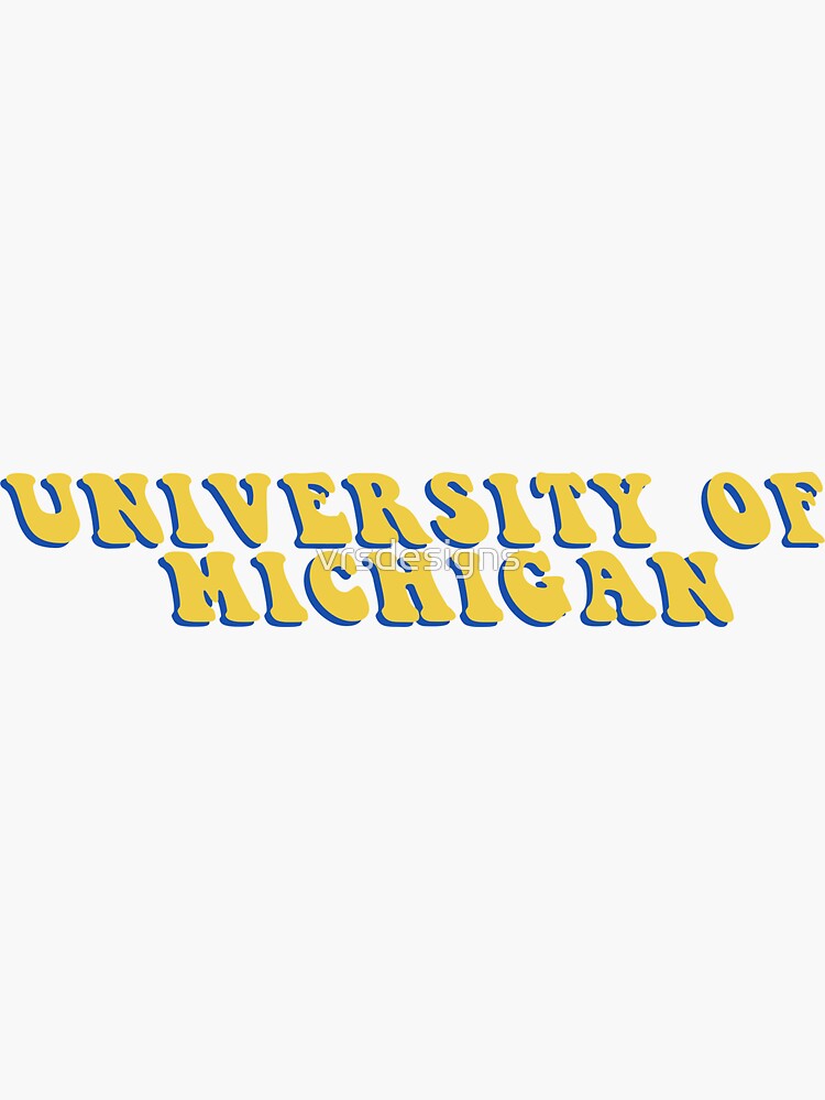 "University of Michigan (UMich) 70s Font" Sticker by vrsdesigns | Redbubble