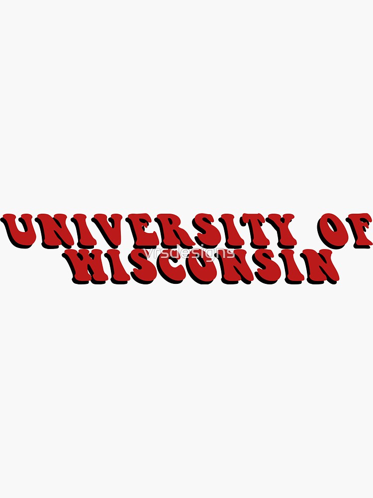"University of Wisconsin (Wisco) 70s Font" Sticker for Sale by ...