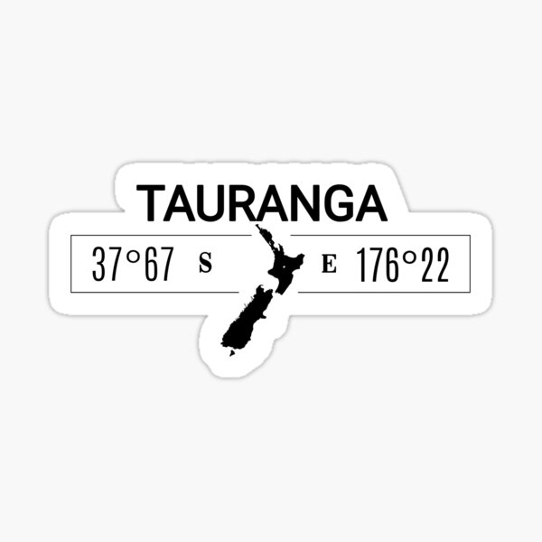 "TAURANGA-New Zealand-Coordinates-Map-Sign" Sticker for Sale by ...