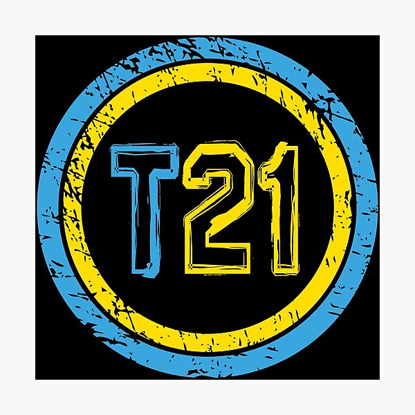 Lámina fotográfica «T21 Conciencia del síndrome de Down Emblema azul y ...