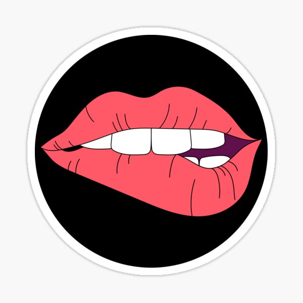 "sexy lip biting" Sticker by alexissolarte13 | Redbubble