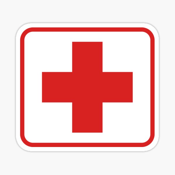 "Red Cross Face Mask" Sticker by saedsr | Redbubble