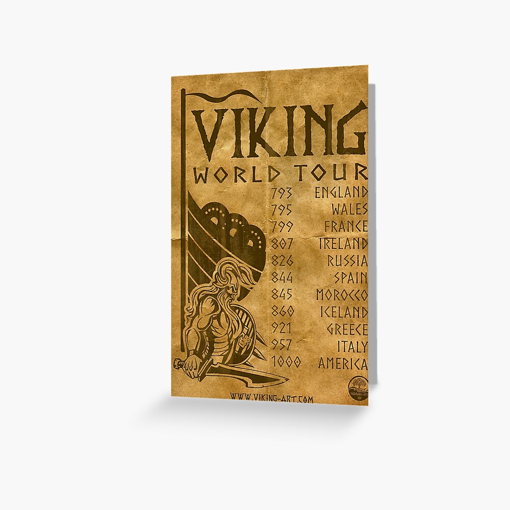"Viking World Tour" Greeting Card for Sale by Yggdrasil-Art | Redbubble
