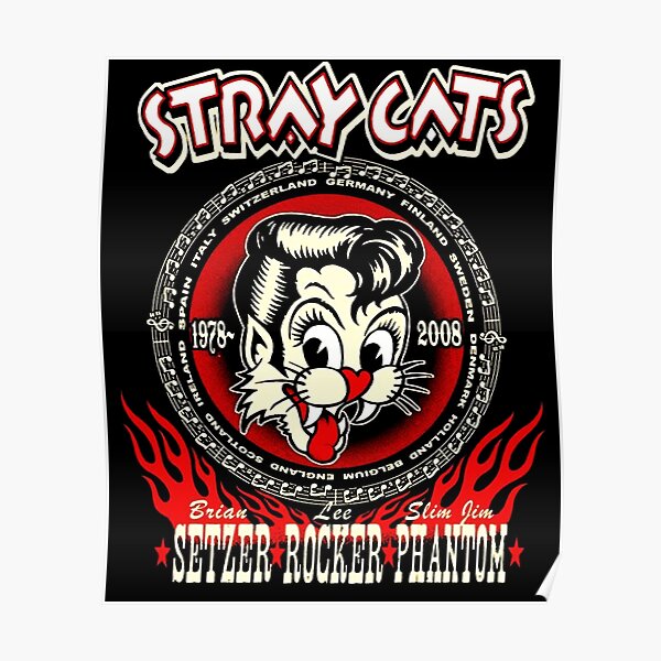 "Setzert rocker phantom the stray cats band art gift" Poster for Sale ...