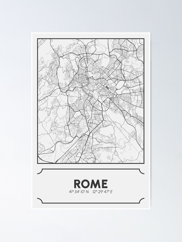 "Rome City Map" Poster by Ticket2Design | Redbubble