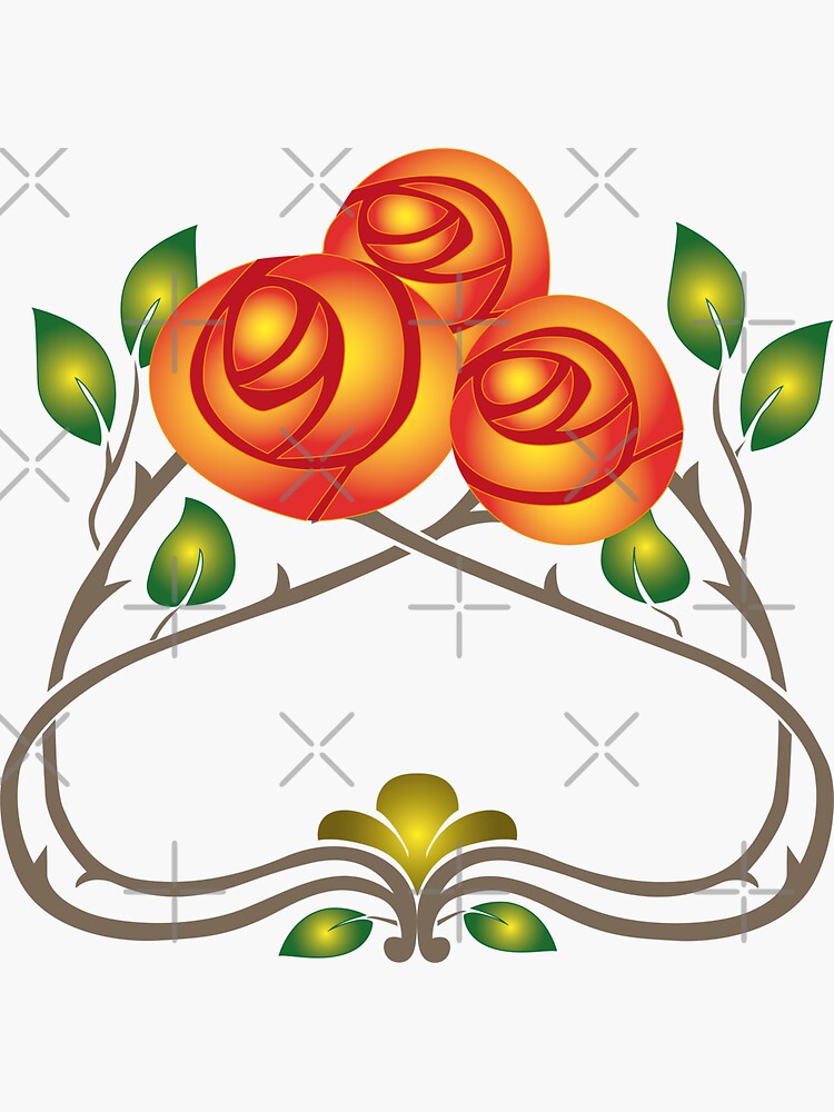 " Mackintosh Rose Style Merch" Sticker for Sale by edhie815 | Redbubble