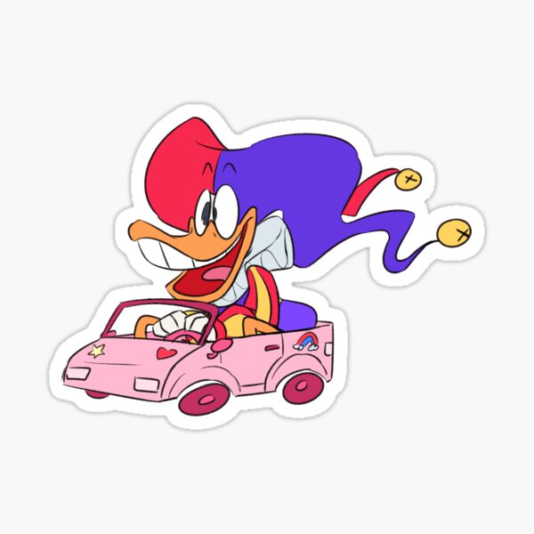 "Quackerjack in a Tiny Car" Sticker by MistySparkles | Redbubble