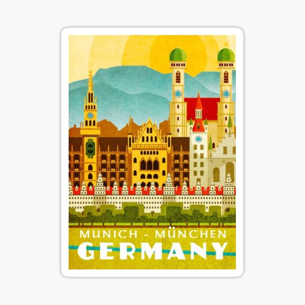 "Munich Germany Vintage travel" Sticker for Sale by HarshalPardeshi ...
