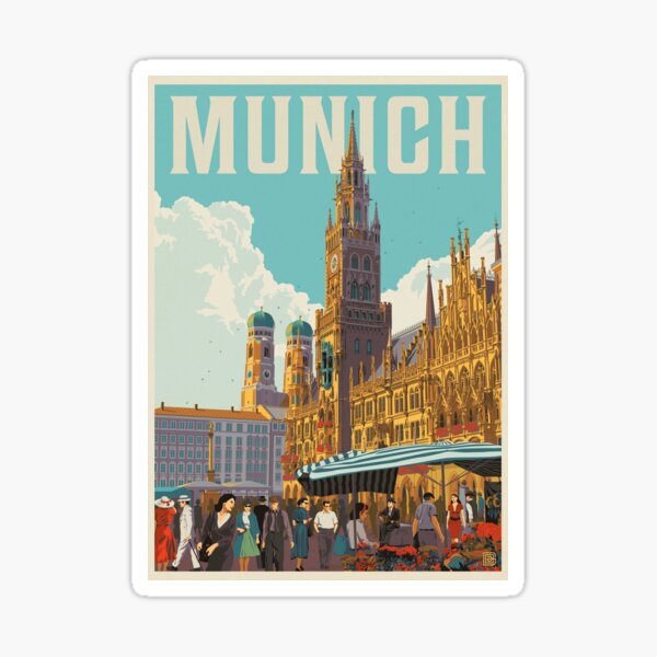 "Munich Germany Vintage travel" Sticker for Sale by HarshalPardeshi ...
