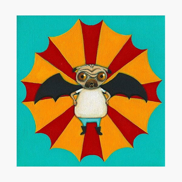 "Bat Pug" Photographic Print for Sale by Pink-Ivy | Redbubble