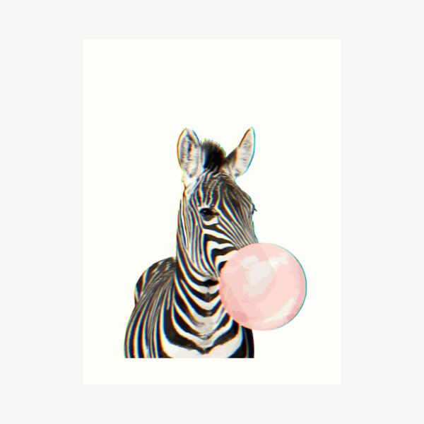 "Zebra Bubble Gum" Art Print for Sale by TeensArts | Redbubble